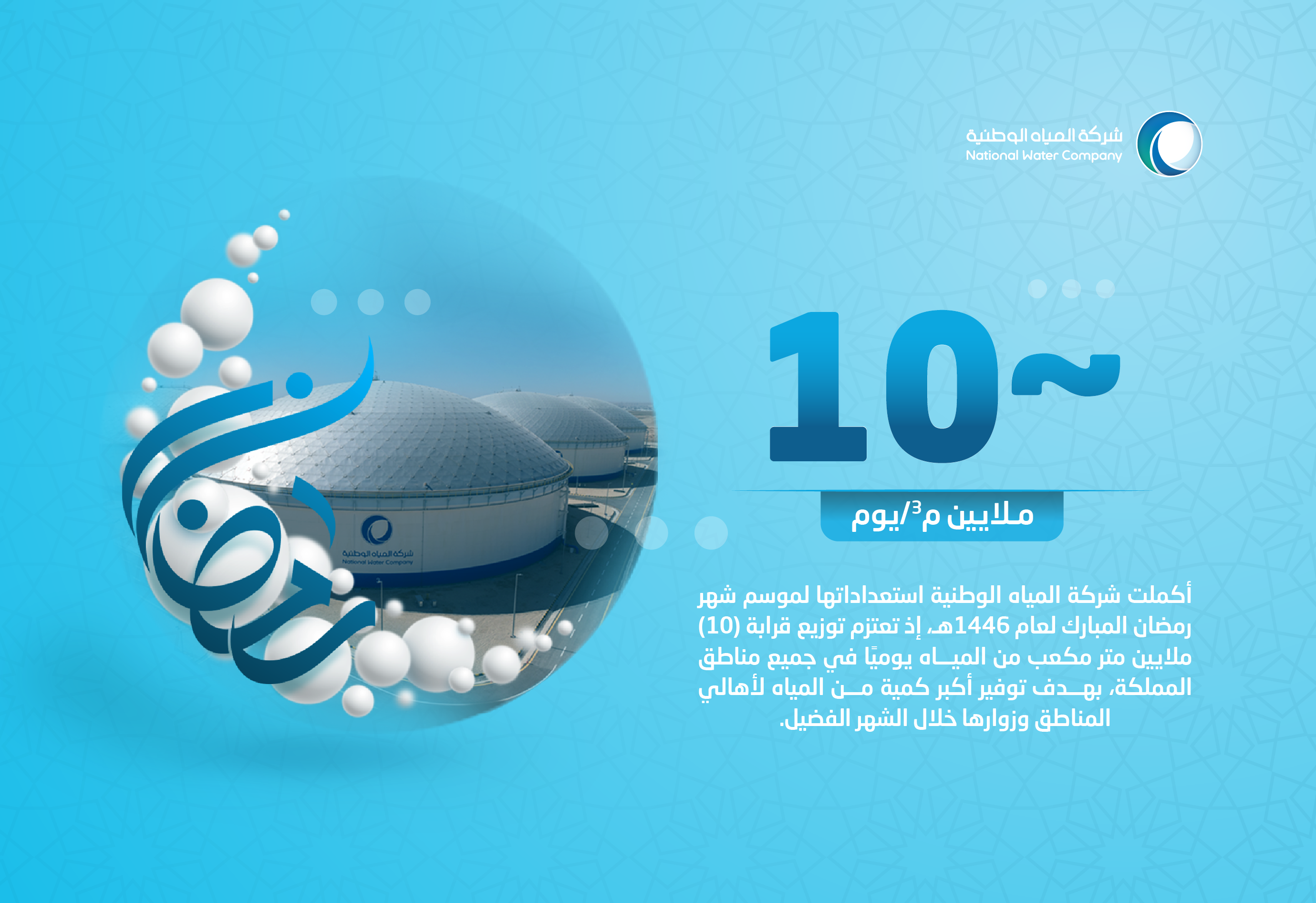 NWC: “We are ready for Ramadan and intend to supply 10m m3 of water per ...